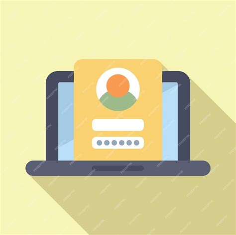 Premium Vector Login Form Page On Laptop Screen User Authentication