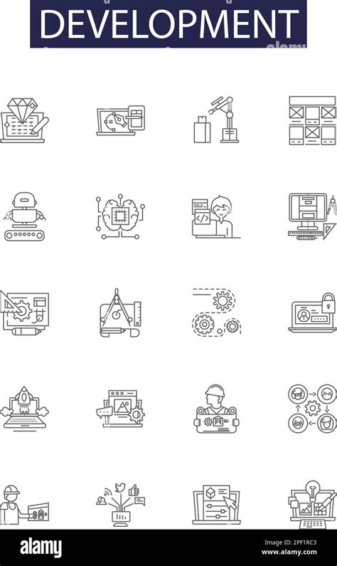 Línea De Desarrollo Vector Iconos Y Signos Evolución Avance