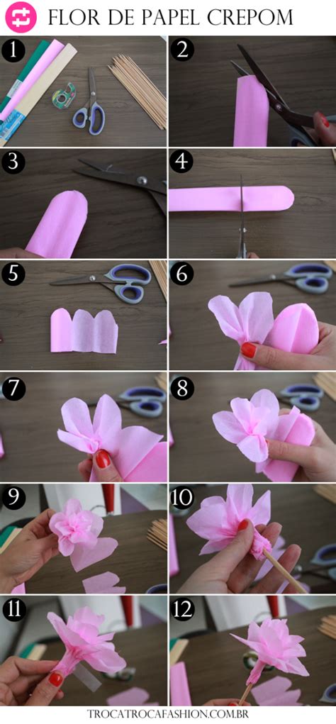 Flor De Papel Crepom Modelos e Ideias para Você