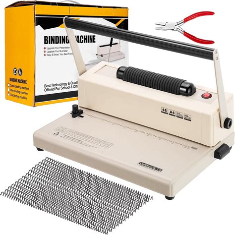 Powlab Spiral Coil Binding Machine With Electric Inserter 15 Sheet Punch Capacity For Ltr A4