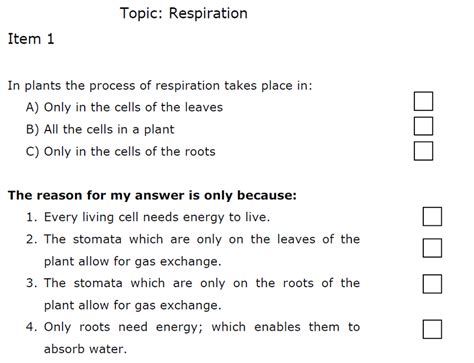 An Example Two Tier Multiple Choice Question On The Topic Of Download Scientific Diagram