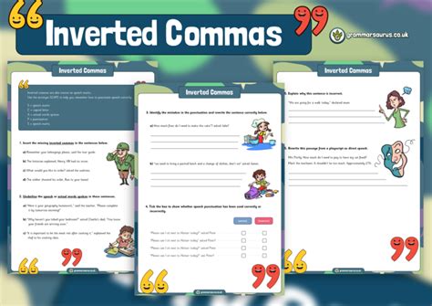 Ks2 Inverted Commas Worksheet Grammarsaurus