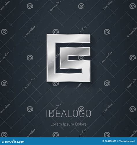 C Und S Initiale Silbernes Logo Metallisches Ikone 3d Oder