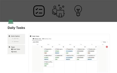Daily Tasks Template Notion Marketplace