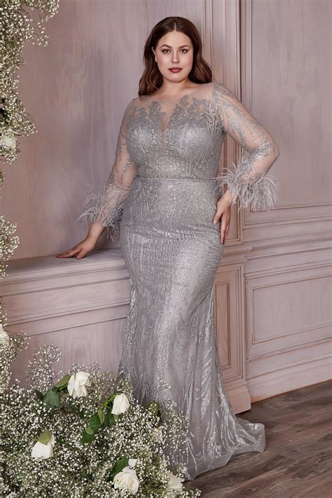 Silver Plus Size Formal Dresses