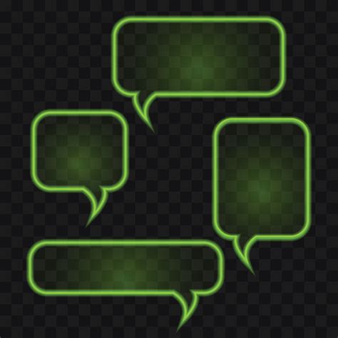 Bright Green Neon Speech Bubbles Set 626072 Vector Art At Vecteezy
