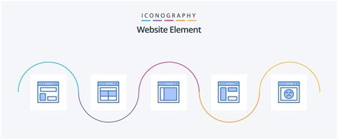 Website Element Blue 5 Icon Pack Including Website Error Text Browser Webpage 16253283