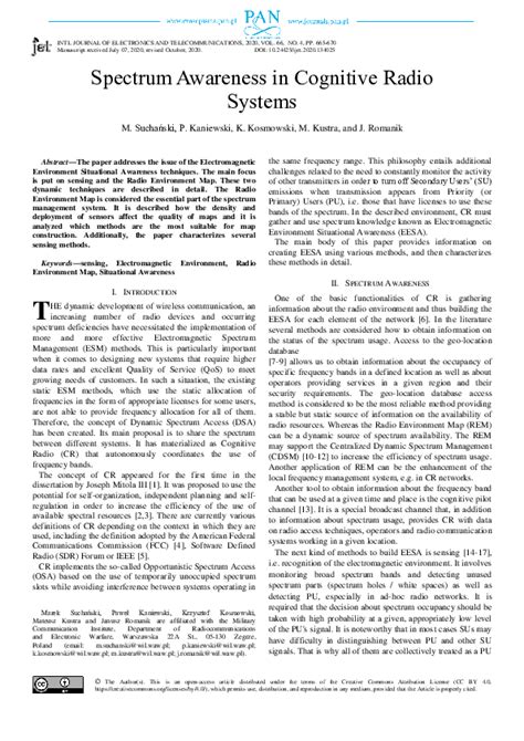 Pdf Spectrum Awareness In Cognitive Radio Systems