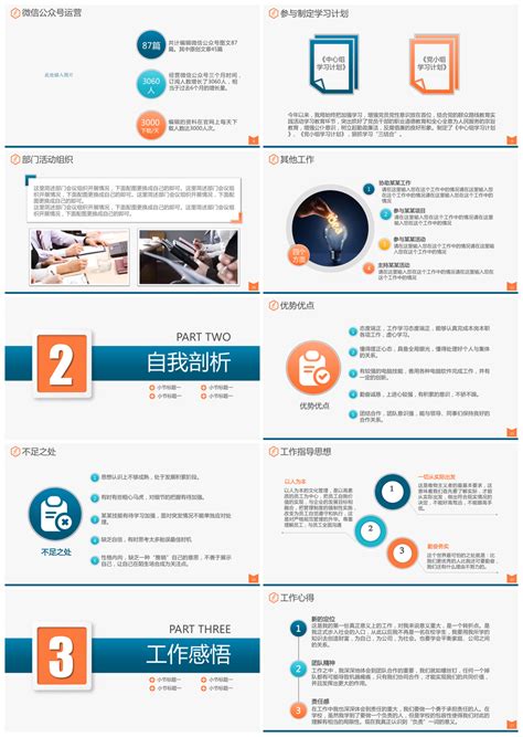 岗位述职报告个人工作总结转正述职干部述廉述职ppt下载工作总结蓝色风云办公