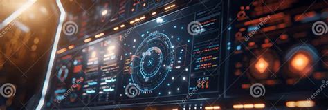 a futuristic computer monitor displaying an abstract network monitoring dashboard with swirling