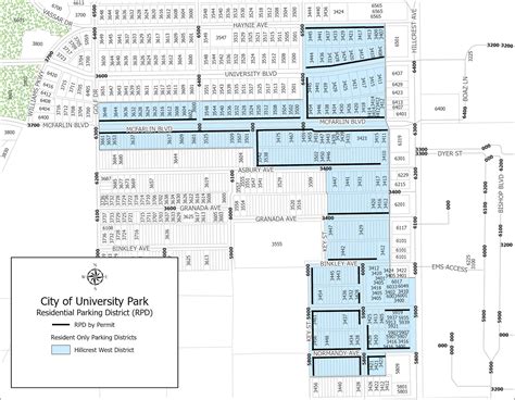 Smu Area Parking District Boundaries And Map University Park Tx
