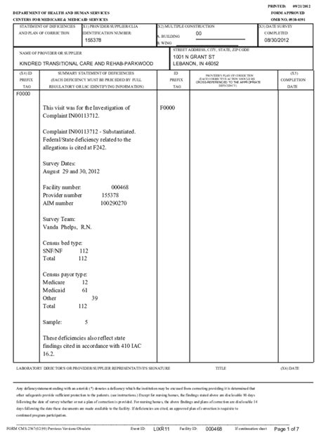 Fillable Online Statement Of Deficiencies Fax Email Print PdfFiller