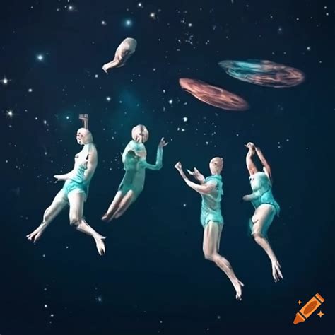 Floating Woman In Space On Craiyon