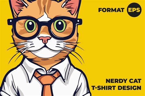 Nerdy Cat Graphic By Cgudzik · Creative Fabrica
