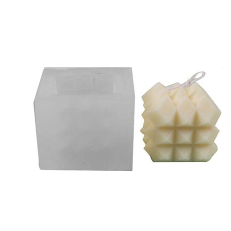 Craspire 2 Pc Cuboid Diy Candle Silicone Molds With Diamond Shape Ball