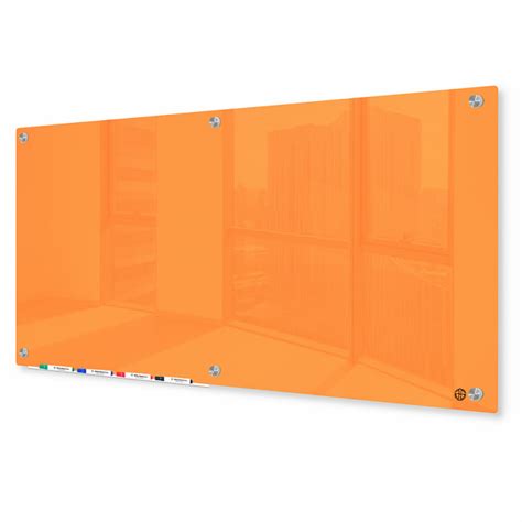 Magnetic Glass Dry Erase Board 48x96 Orange Toolots