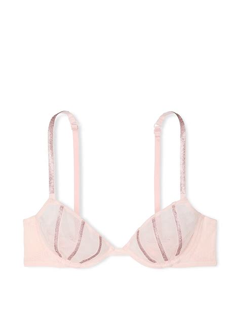 Buy Sheer Shine Unlined Low Cut Demi Bra Angel Pink Order Bras