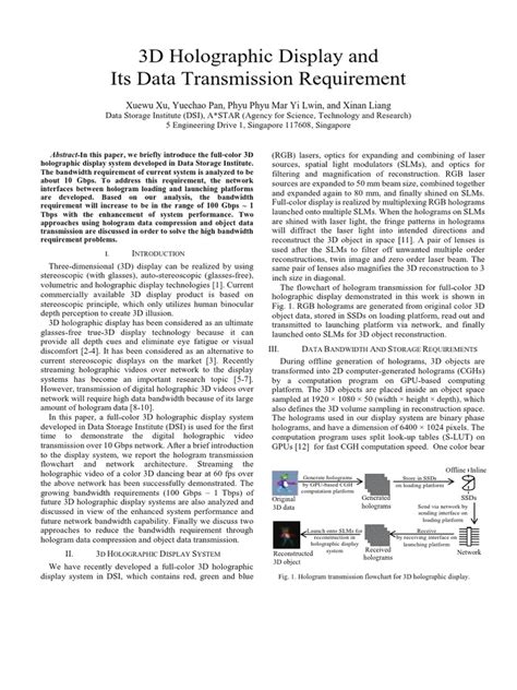 3d Holographic Display And Its Data Transmission Download Free Pdf