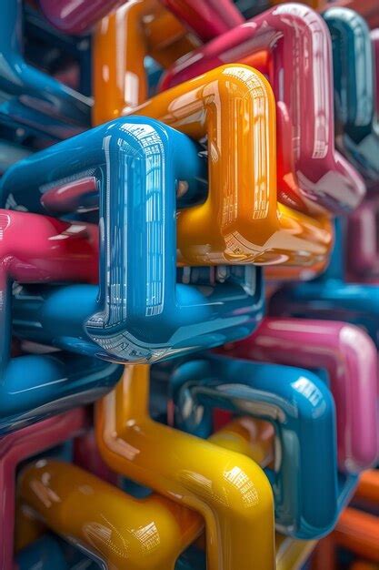 Interlocking 3d Cubes In Bright Primary Colors Forming A Complex Geometric Pattern Against A