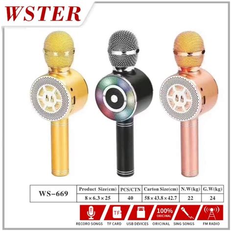 Jual Wster Original Mic Karaoke Microphone Bluetooth Wireless Ws 669