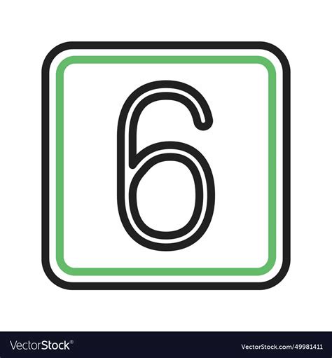 Keycap Digit Six Icon Image Royalty Free Vector Image