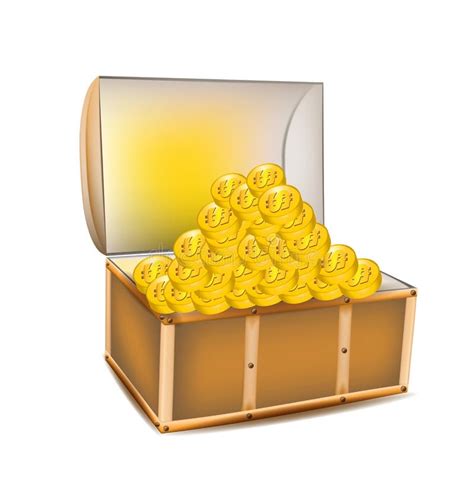 Pirate A Treasure Chest Of Gold Coins On A White Background Stock Vector Illustration Of