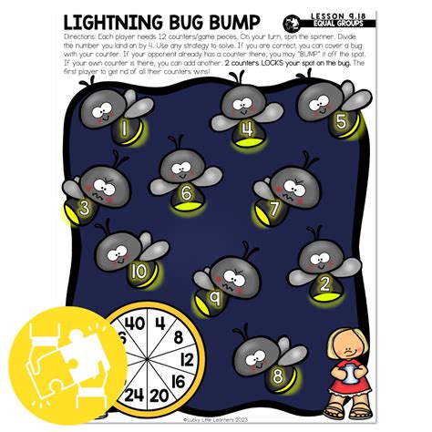 Lucky To Learn Math Lesson 918 Division With Equal Groups Collaboration Lightning Bug