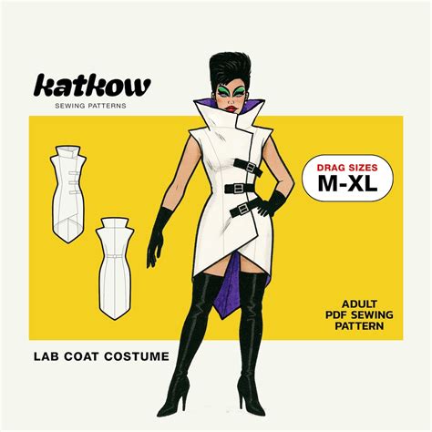 Mad Scientist Lab Coat M Xl Drag Queen Halloween Costume Sewing