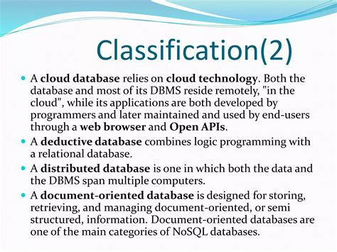 Types Of Databasespptx Databases Computer Software And Applications