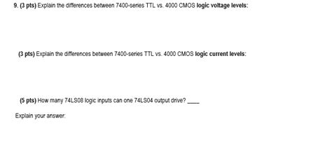 VIDEO Solution 9 3 Pts Explain The Differences Between 7400 Series