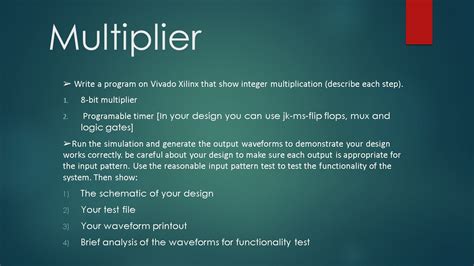 Multiplier 2 Write A Program On Vivado Xilinx That