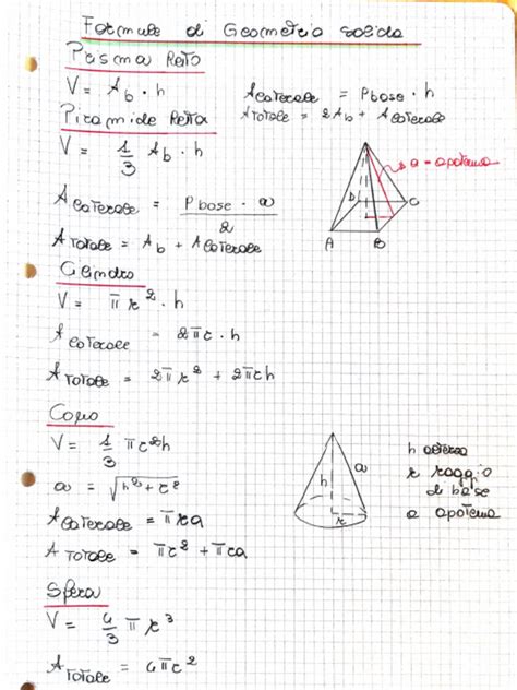 Formule Di Geometria Solida Pdf