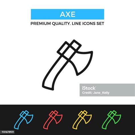 벡터 도끼 아이콘입니다 도끼 도끼 개념입니다 프리미엄 품질의 그래픽 디자인 현대 징후 개요 기호 컬렉션 간단한 얇은 라인 아이콘 세트 날씬한에 대한 스톡 벡터 아트 및 기타