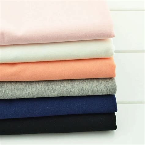 165m 09m Diy Multicolor Cotton Knit Fabric High Elastic Solid Color