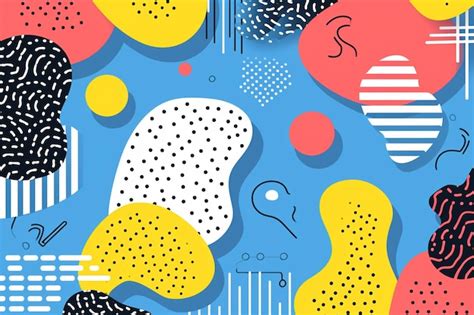 Premium Photo Colorful Random Shapes Art Background