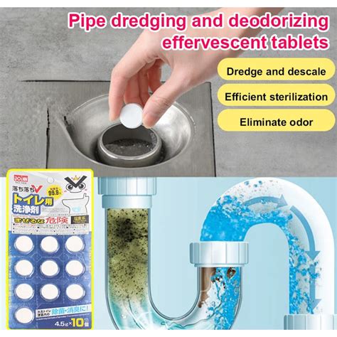 Toilet Sewer Deodorizing Dredging Effervescent Tablets Shopee Singapore