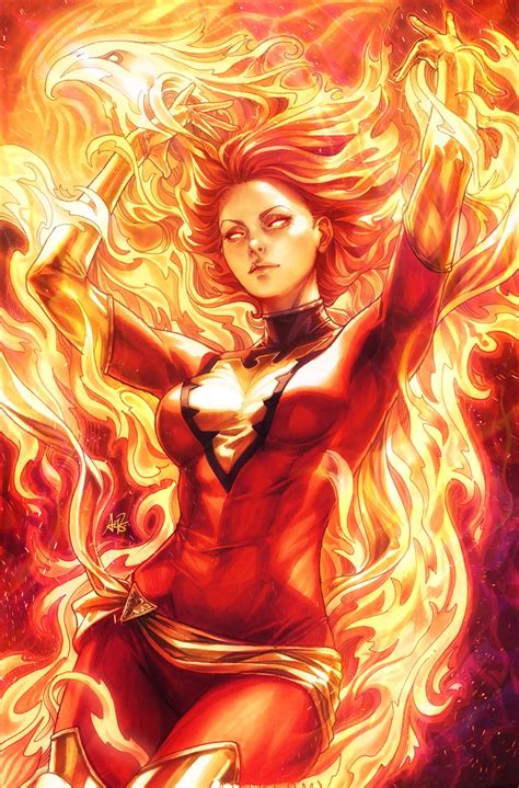 Jean Grey And Dark Phoenix Marvel And 1 More Drawn By Stanleylau