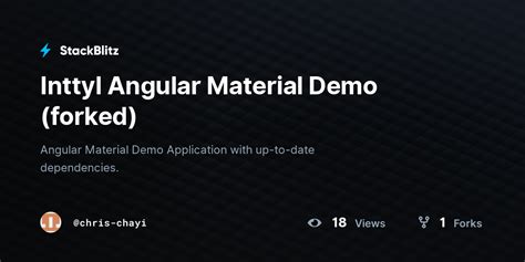 Inttyl Angular Material Demo Forked StackBlitz