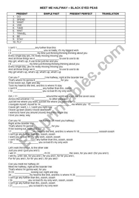 Meet Me Halfway Esl Worksheet By Teacherfer