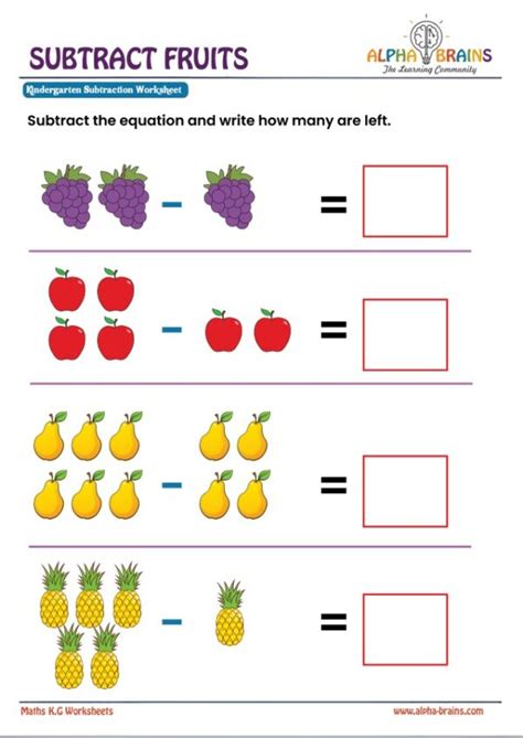 Subtraction Subtract And Write Alpha Brains