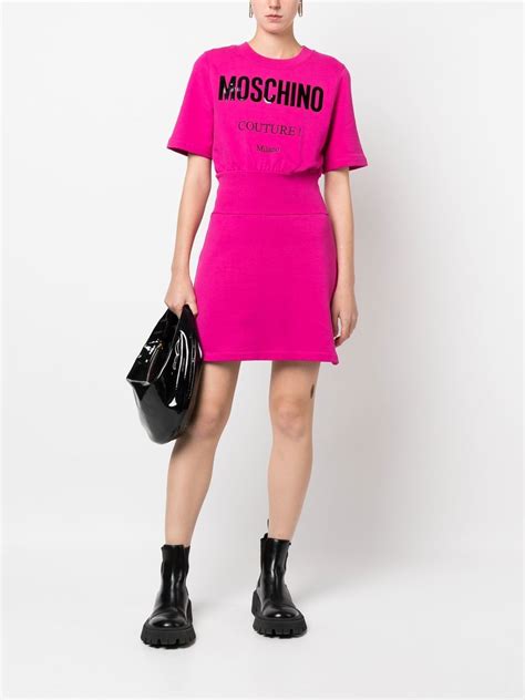 Moschino Logo Print T Shirt Dress Farfetch