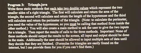 solved program 3 triangle java write three static methods