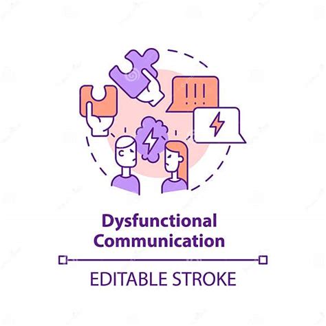 Customizable Line Icon Dysfunctional Communication Concept Stock Vector Illustration Of Flat