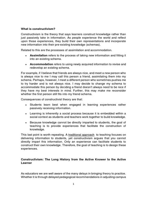 What Is Constructivism Pdf Constructivism Philosophy Of Education Learning
