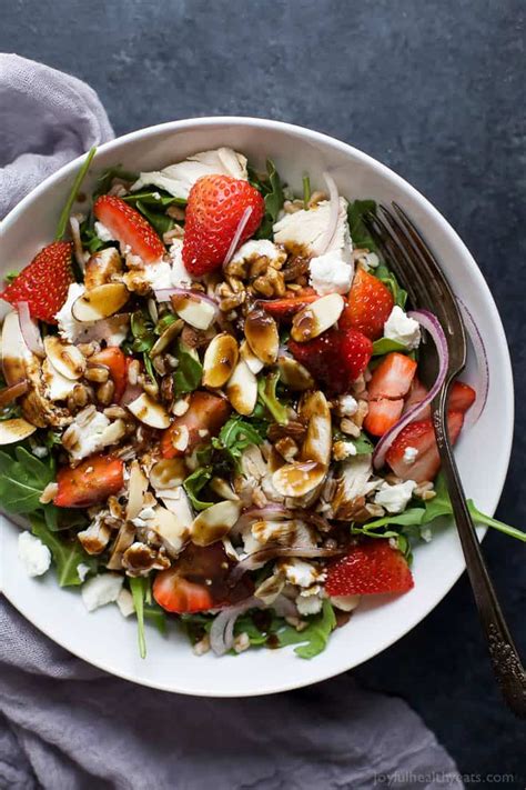 Farro Arugula Strawberry Chicken Salad Recipe Rotisserie Chicken