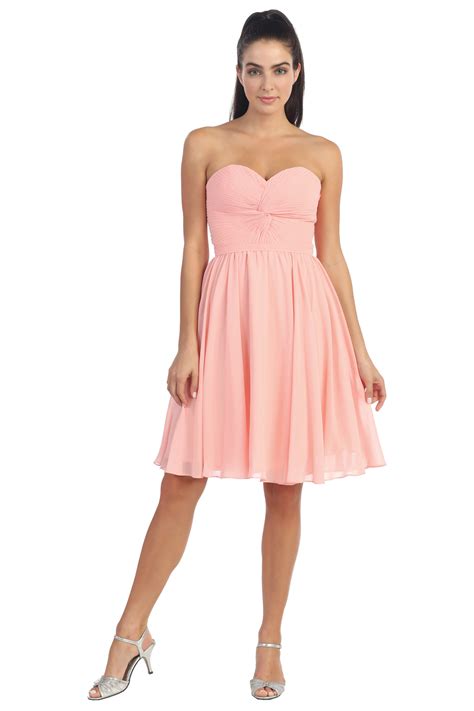 Knotted Design Strapless Bridesmaid Dress Corset Back Pleated