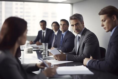 Premium Ai Image An Executive Giving A Presentation With Colleagues