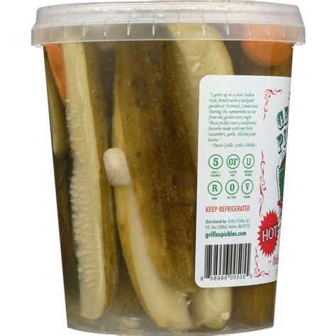 Grillos Pickles Hot Italian Dill Spears Kosher Spicy 32 Fl Oz Pack