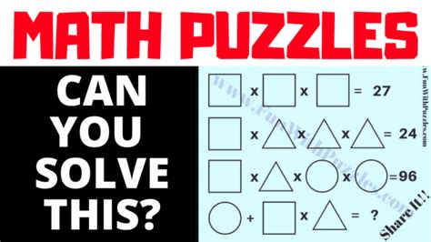 Algebraic Maths Brain Teasers To Test Your Skills