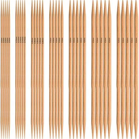 Lot De 35 Aiguilles Double Pointe Tricot Aiguille A Tricoter En Bambou Longueur 20cm 2 0mm 2